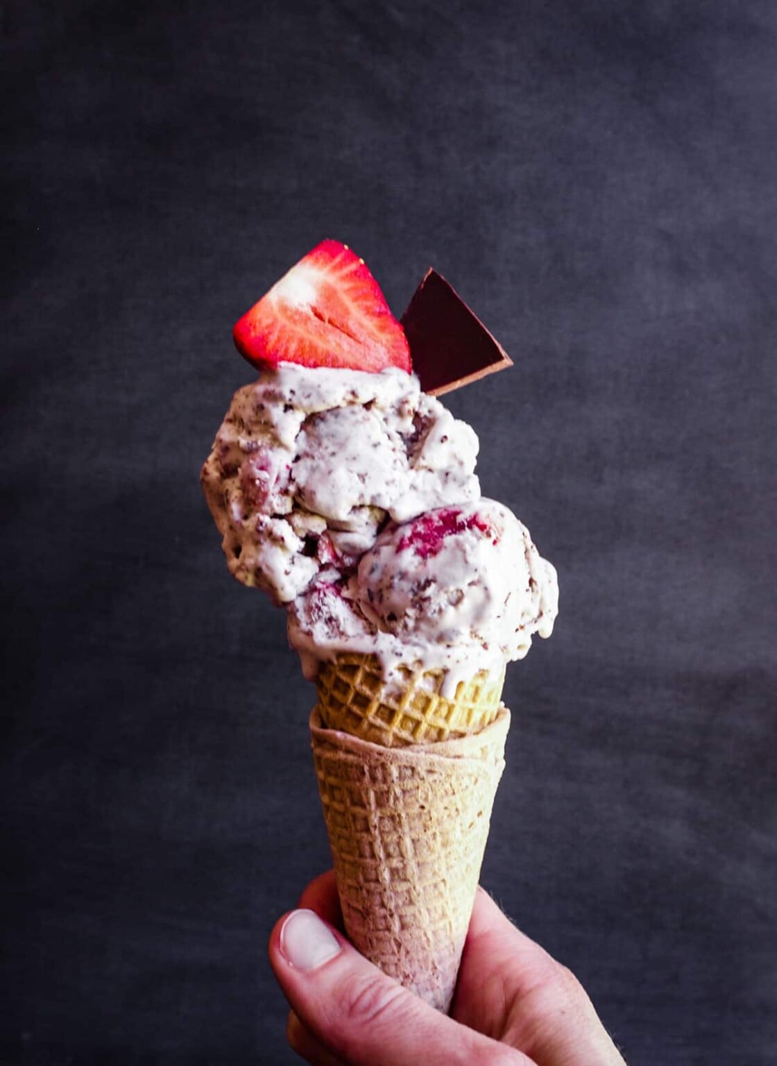 No-Churn Red Wine, Strawberry & Salted Dark Chocolate Ice Cream - Pass ...