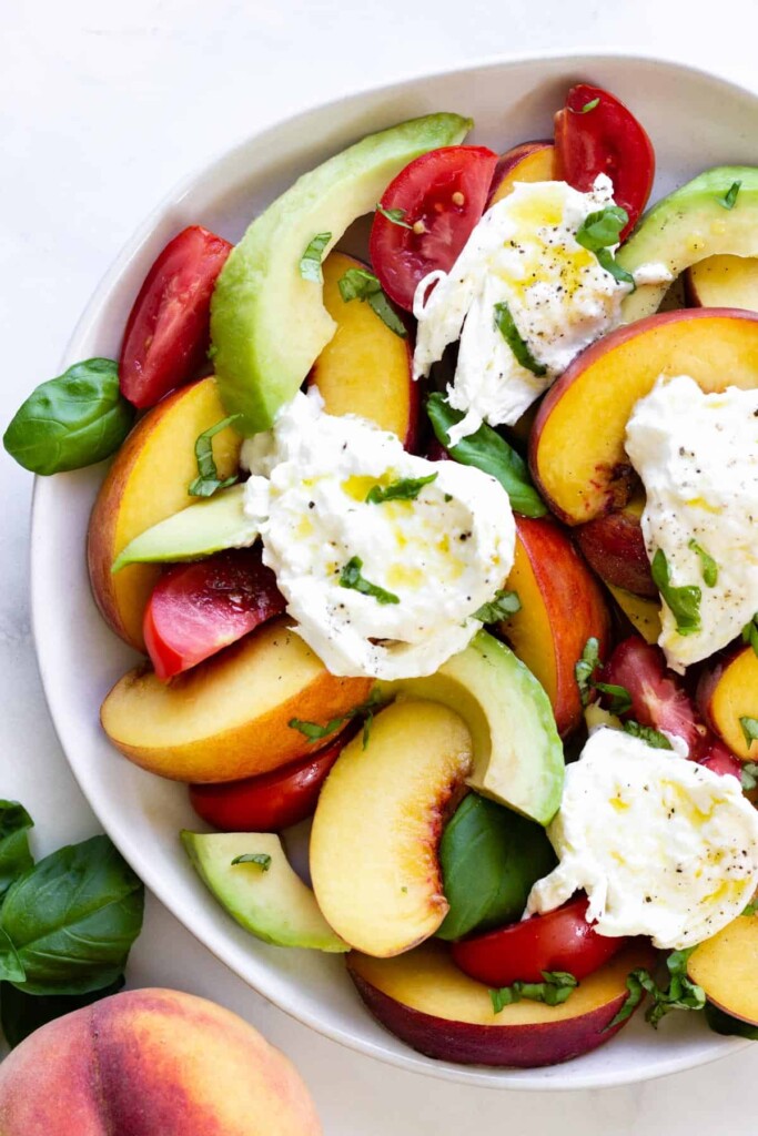 Peach Caprese Salad - Pass Me Some Tasty