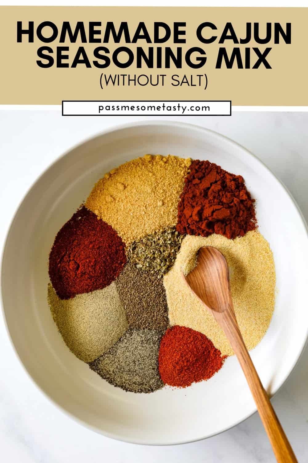 Homemade Cajun Seasoning Mix (Without Salt) - Pass Me Some Tasty